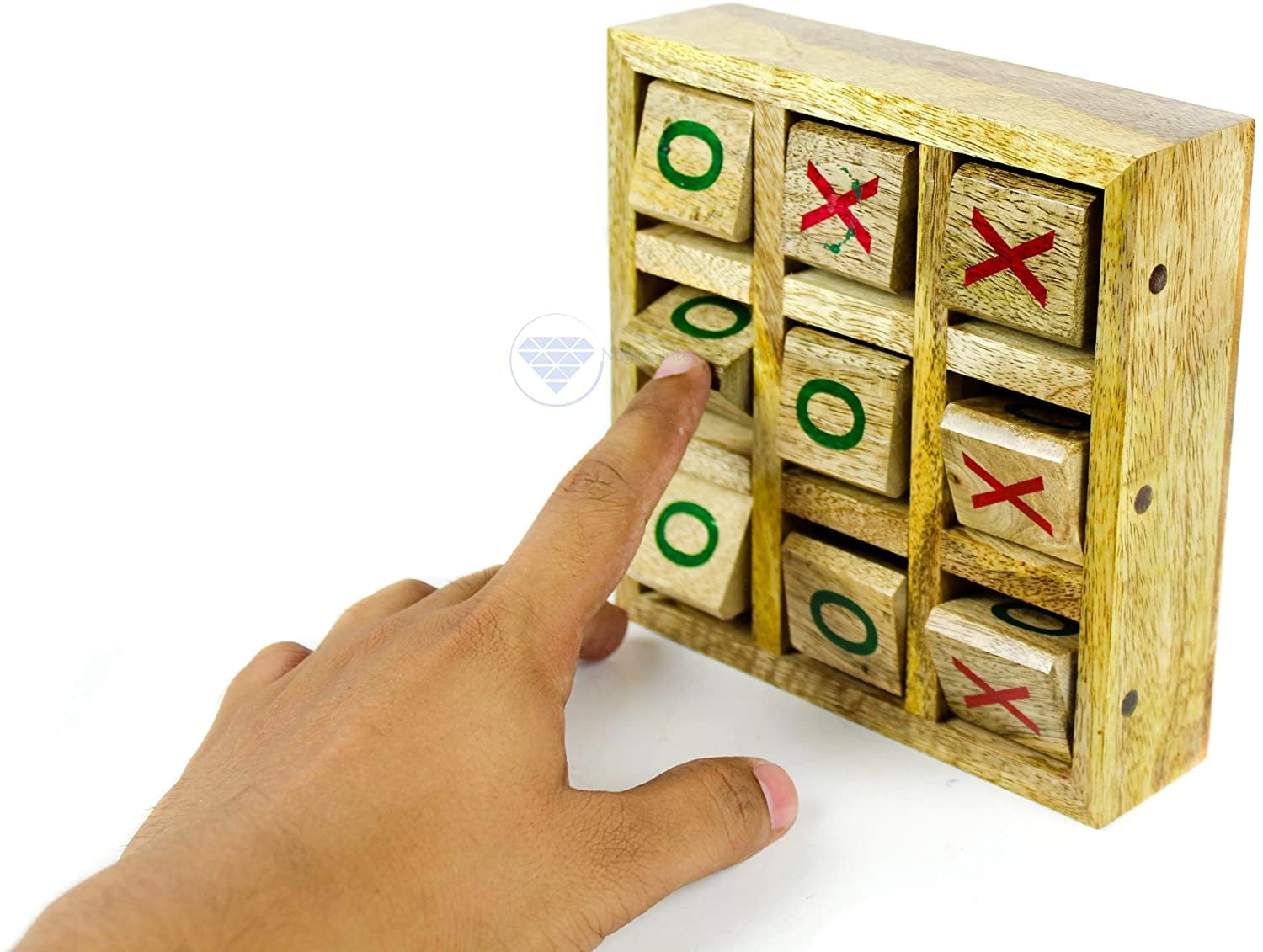 Nagina International Portable Wooden Hand Crafted Board Tic Tac Toe ...