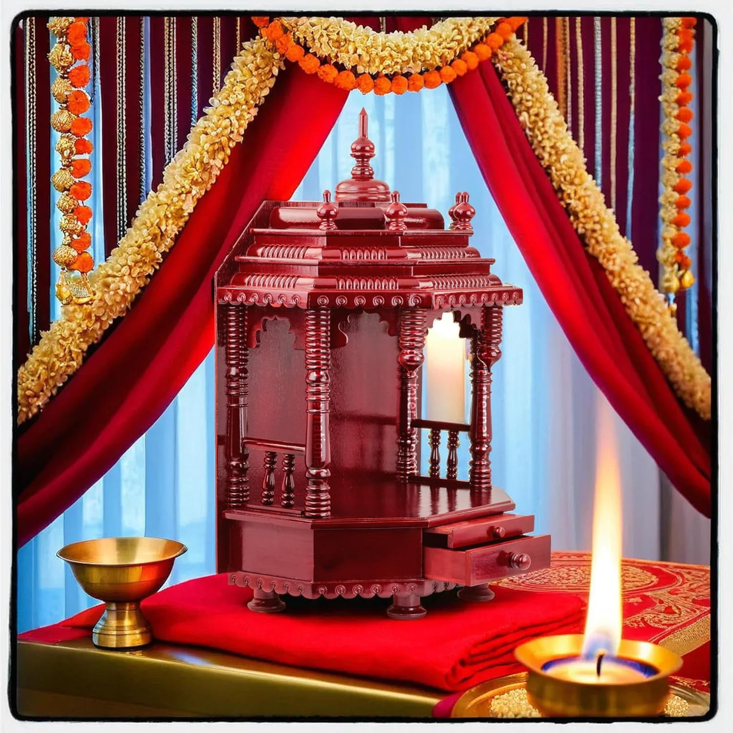 Nagina International Premium Hand Made Wooden Temple | Wooden Indian ...