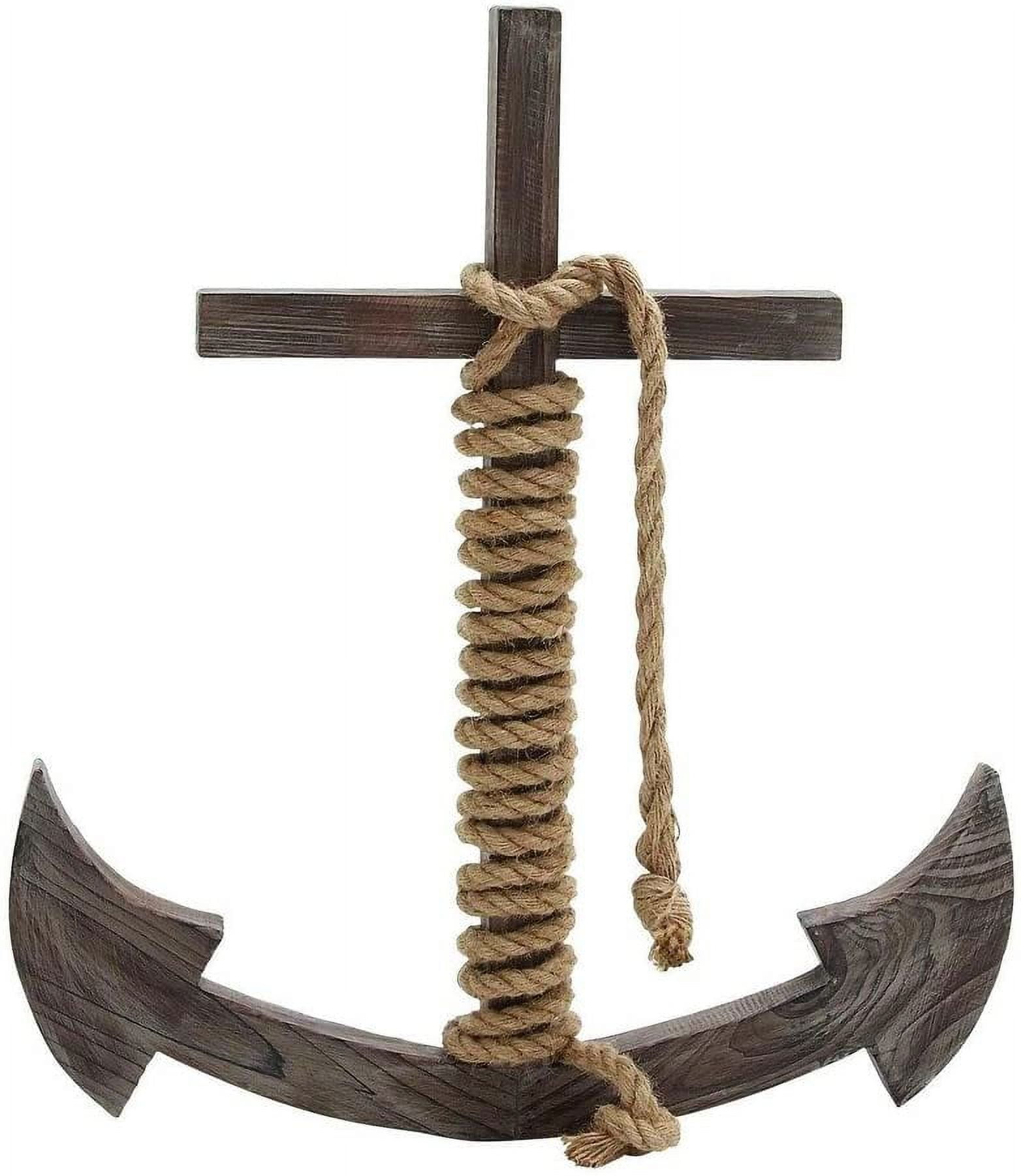 Nagina International Solid Wooden Anchor with Spiraled Rop - Pirate ...