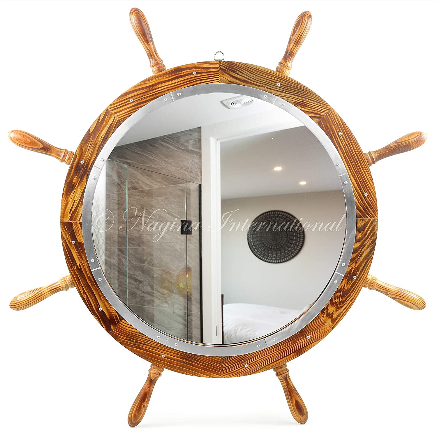 Nagina International Wooden Antique Brown Torched Santorini Beautiful ...