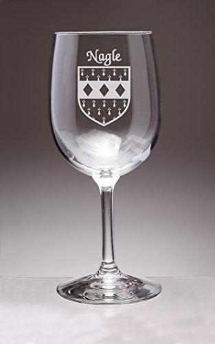 Nagle Irish Coat of Arms Wine Glasses - Set of 4 (Sand Etched ...