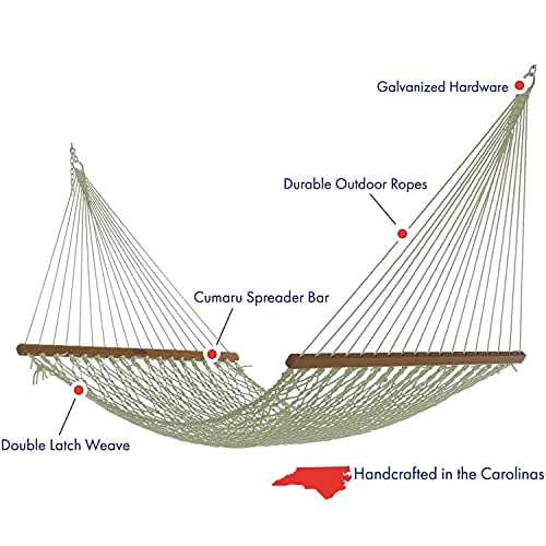 Nags Head Hammocks NH13MDW Double Meadow Duracord Rope Hammock with ...