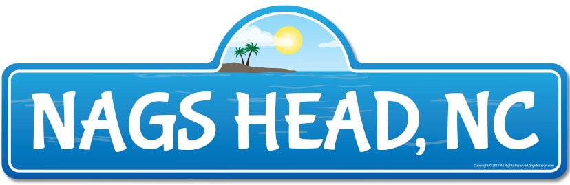 Nags Head NC North Carolina Beach Street Sign | Indoor/Outdoor | Surfer ...