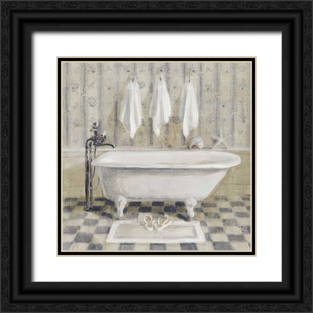 Nai, Danhui 12x12 Black Ornate Wood Framed with Double Matting Museum ...