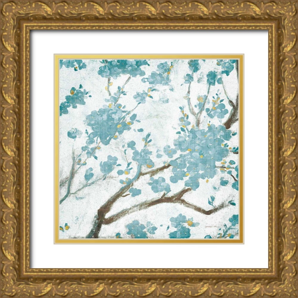 Nai, Danhui 12x12 Gold Ornate Wood Framed with Double Matting Museum Art Print Titled - Teal ...