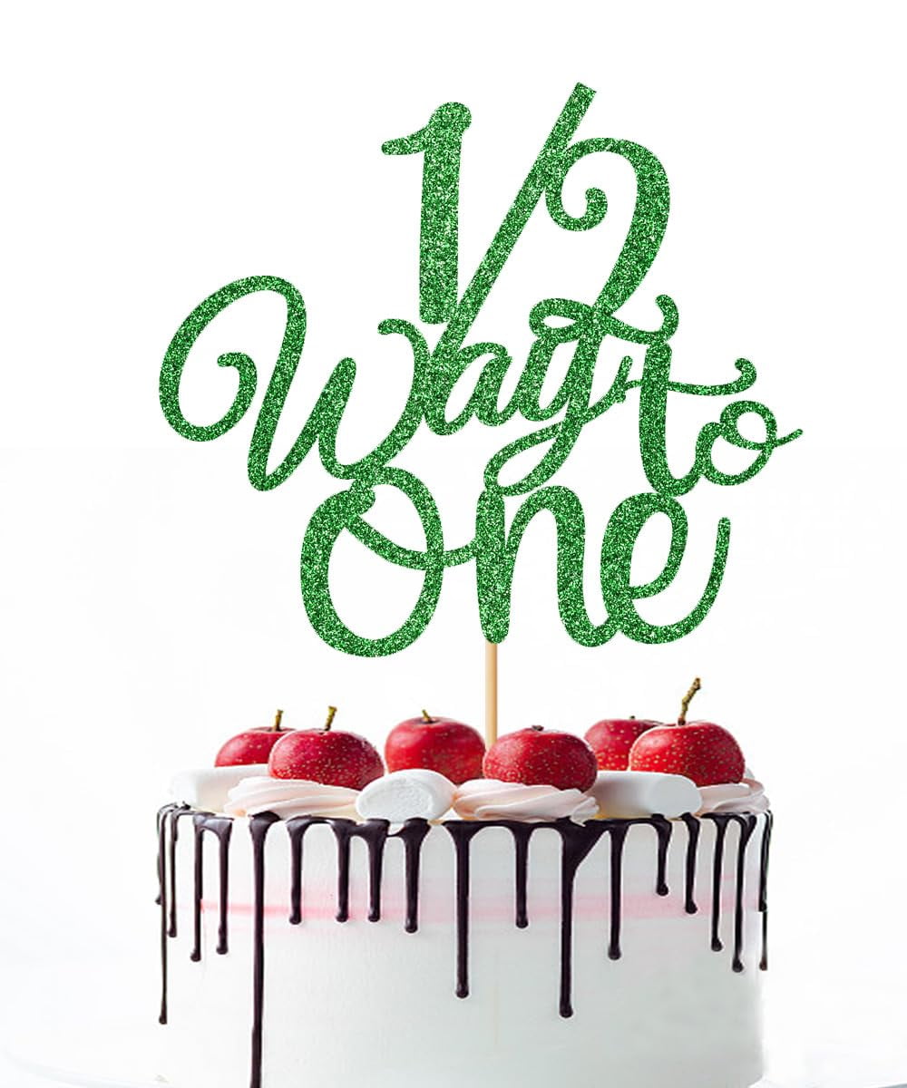 Naicaek 1/2 WayTRDN to One Cake Topper,Happy 6 Months Cake Decorations ...