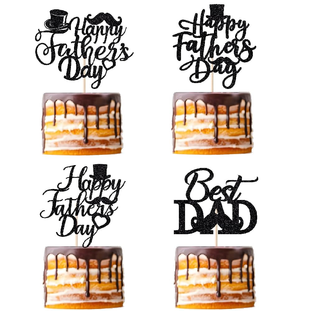 Naicaek 24 PCS Happy Father's Day TVS1 Cupcake Toppers，Dad Birthday ...