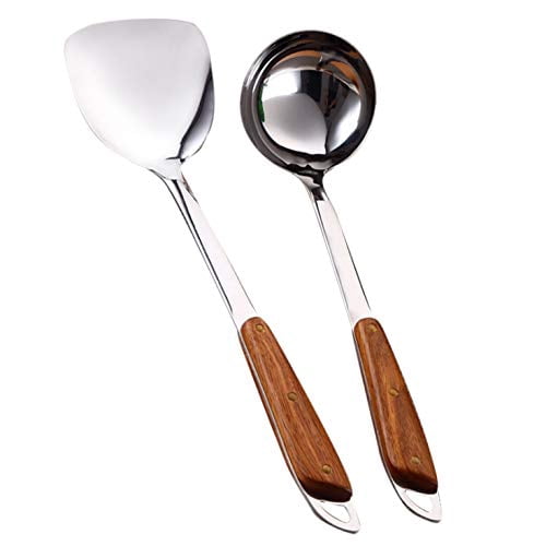 Naidev Spatula Ladle Wok Tool Set 304 Stainless Steel Kitchen Cooking ...