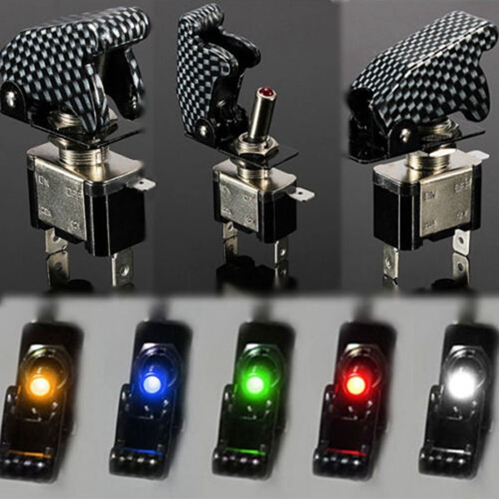 Naierhg 12V 20A Car Auto Cover LED Light SPST Toggle Rocker On/Off ...