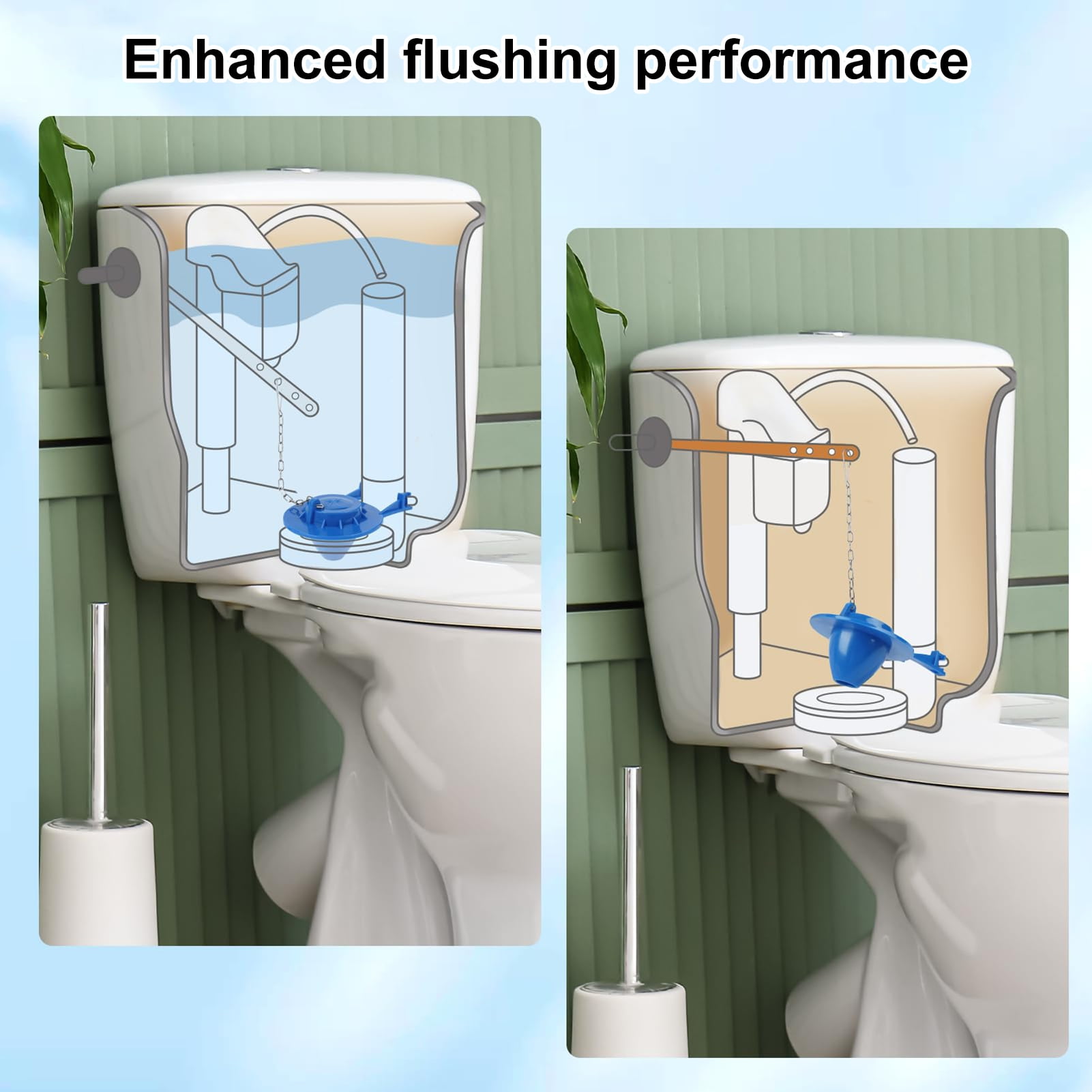 Naierhg 2Pcs DIY Installation Toilet Tank Cover Toilets Tank Water ...