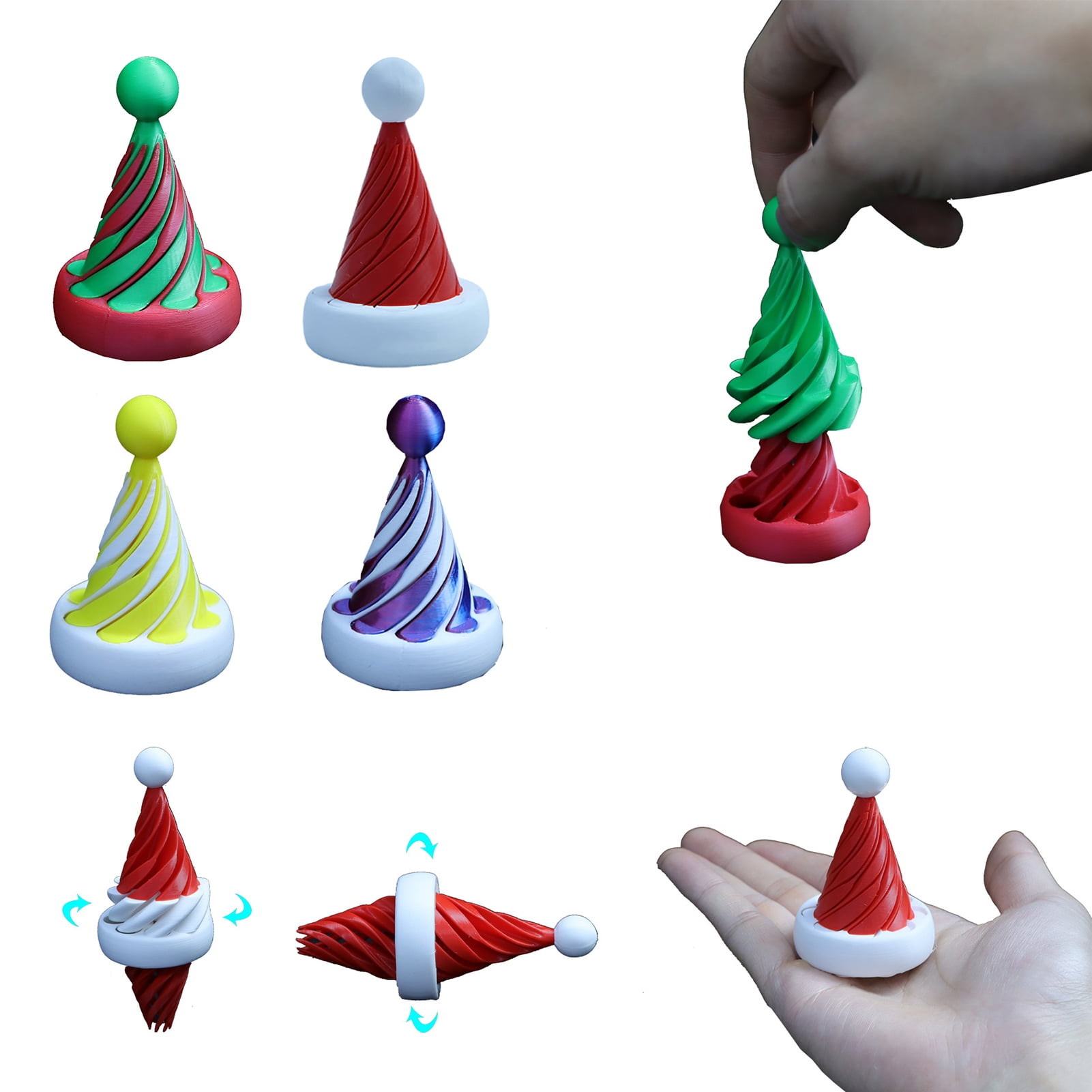 Naierhg 3D Printed Spiral Cone Toy Impossible Christmas Tree ...