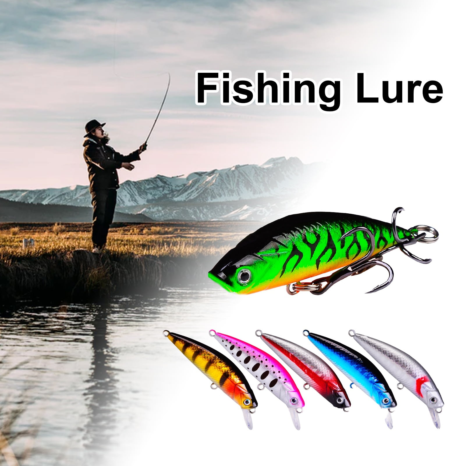 Naierhg 6g 6cm Fishing Lure Bionic Attractive 6 Colors Big Minnow Lure ...
