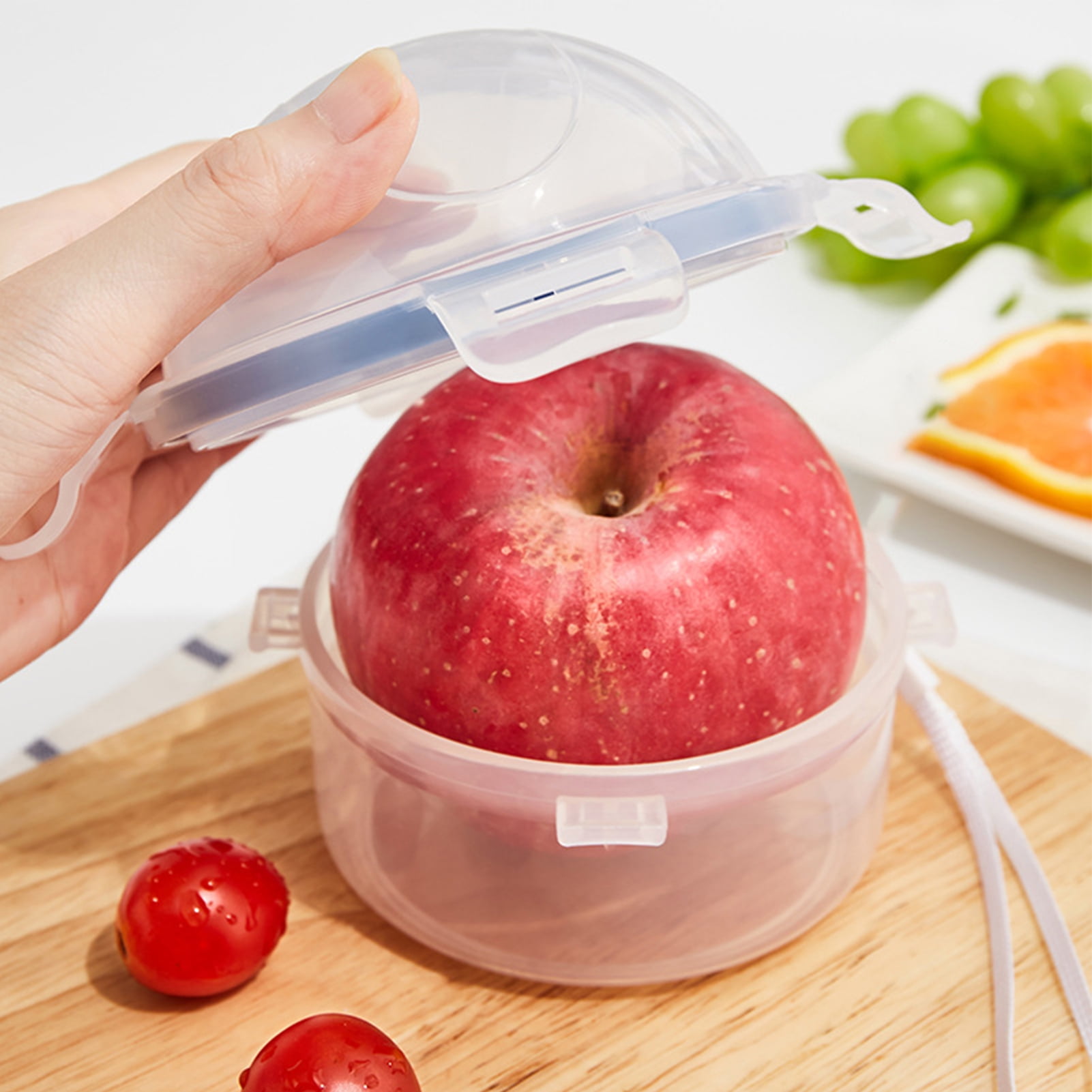 Naierhg Apples-shape Fruit Storage Box Transparent PP Food Grade ...