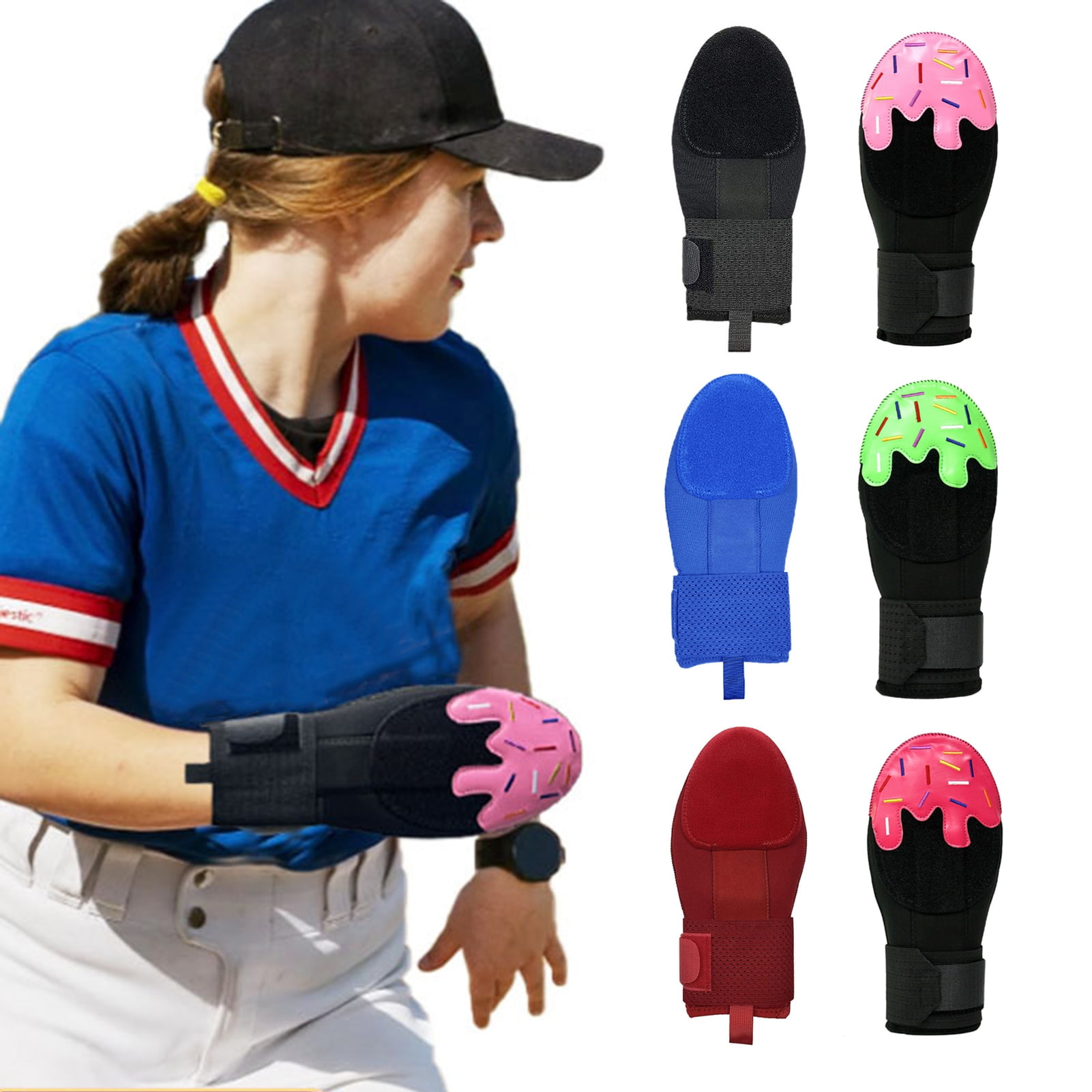 Naierhg Baseball Sliding Mitt Adjustable Wrist Compression Strap Universal Left or Right Hand ...