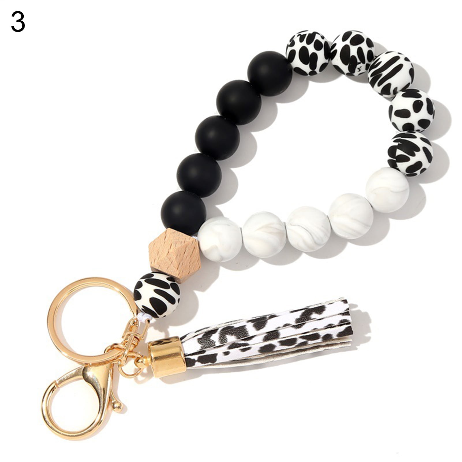 Naierhg Bracelet Keyring Decorative Stretchy Beaded Portable Bangle ...