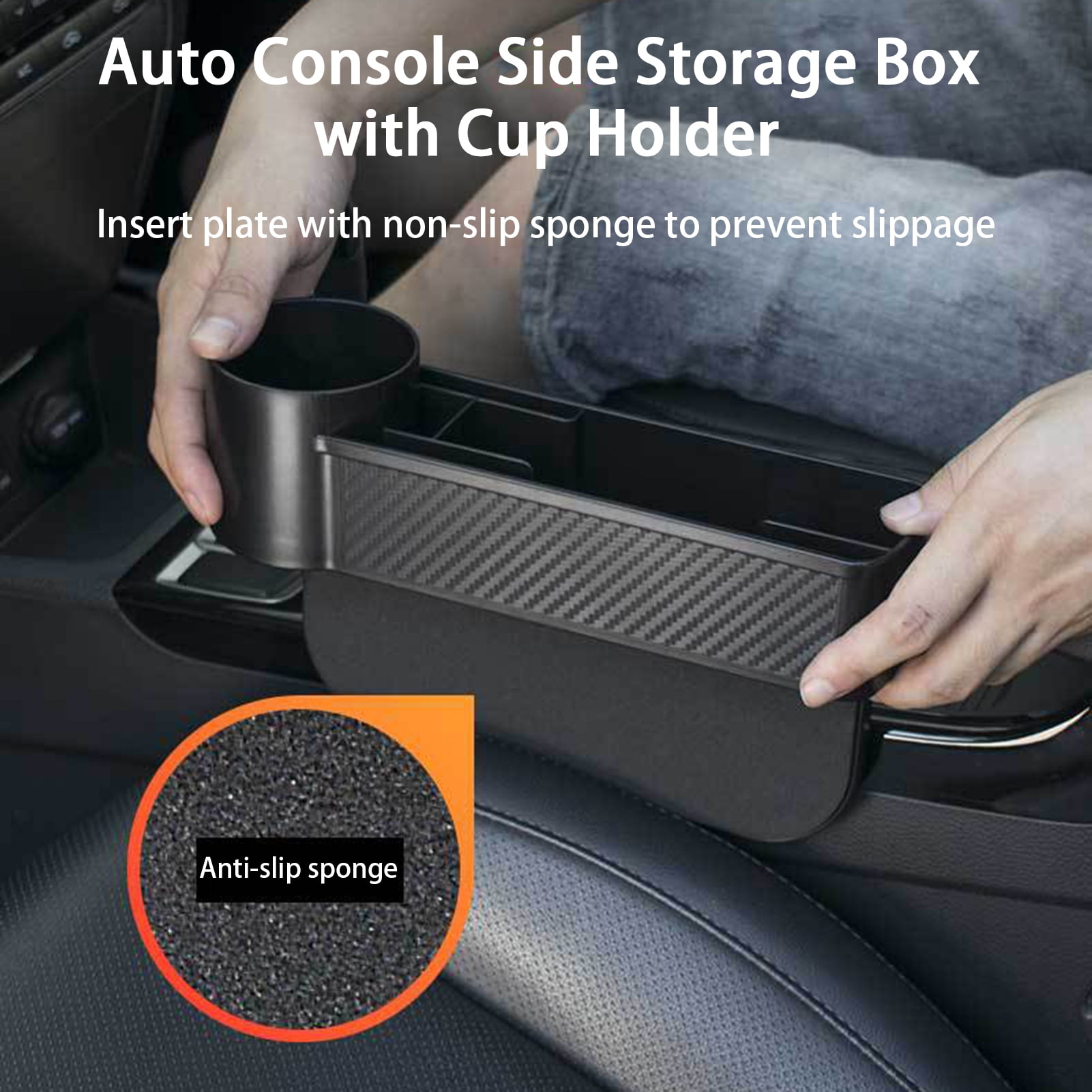 Naierhg Car Console Side Storage Box Large Capacity Perfect Size Smooth ...