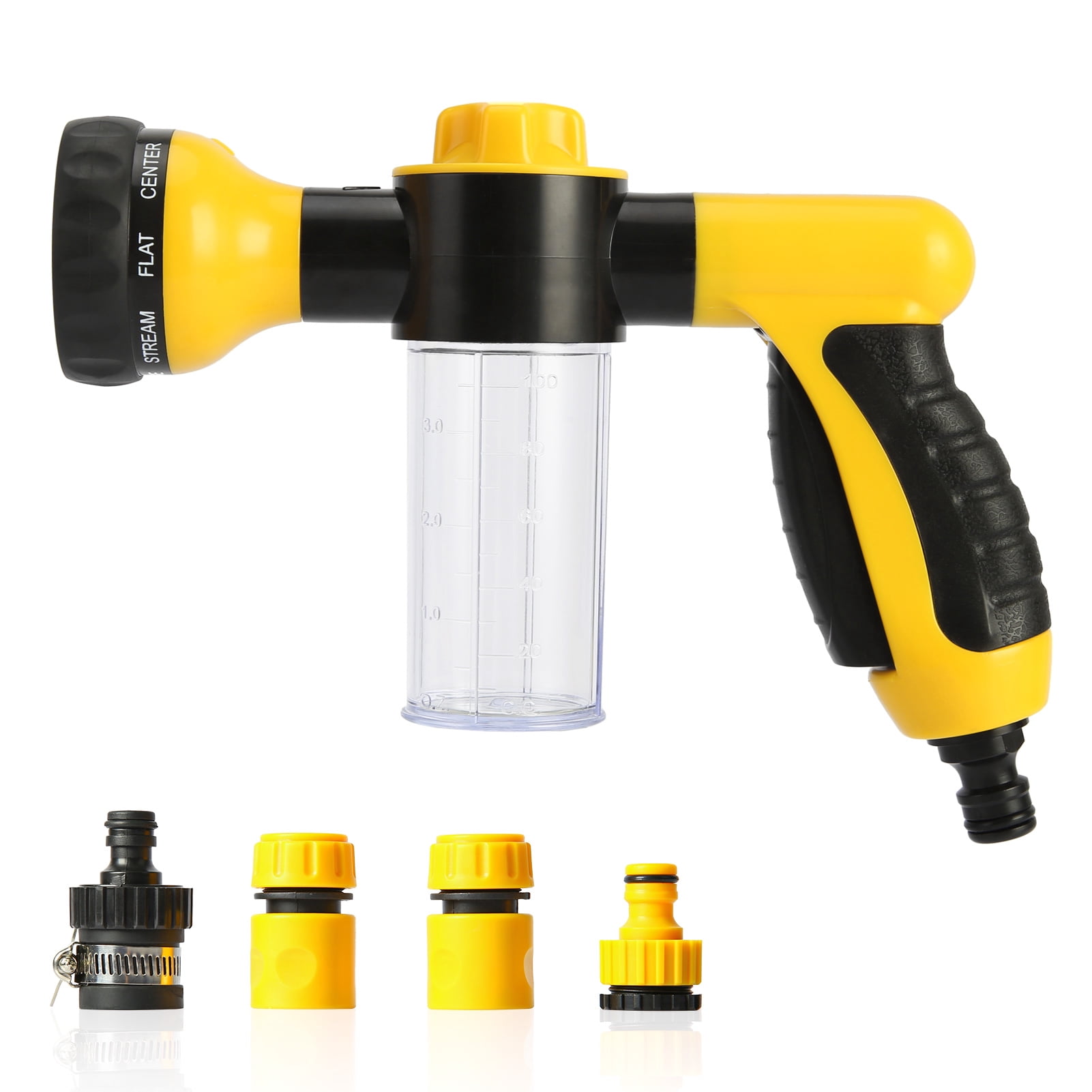 Naierhg Car Wash Foam Sprayer 8 Modes Adjustable Hose Water Blaster ...