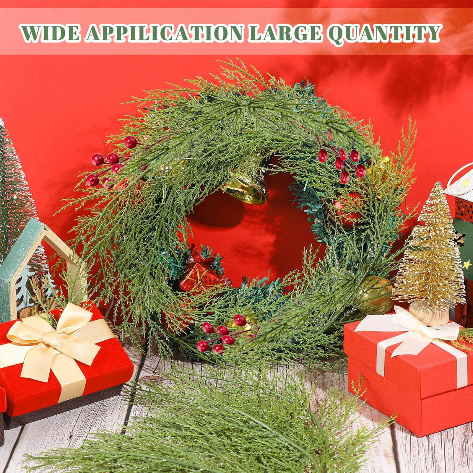 Naierhg Christmas Artificial Pine Branches Realistic Easy Maintenance ...