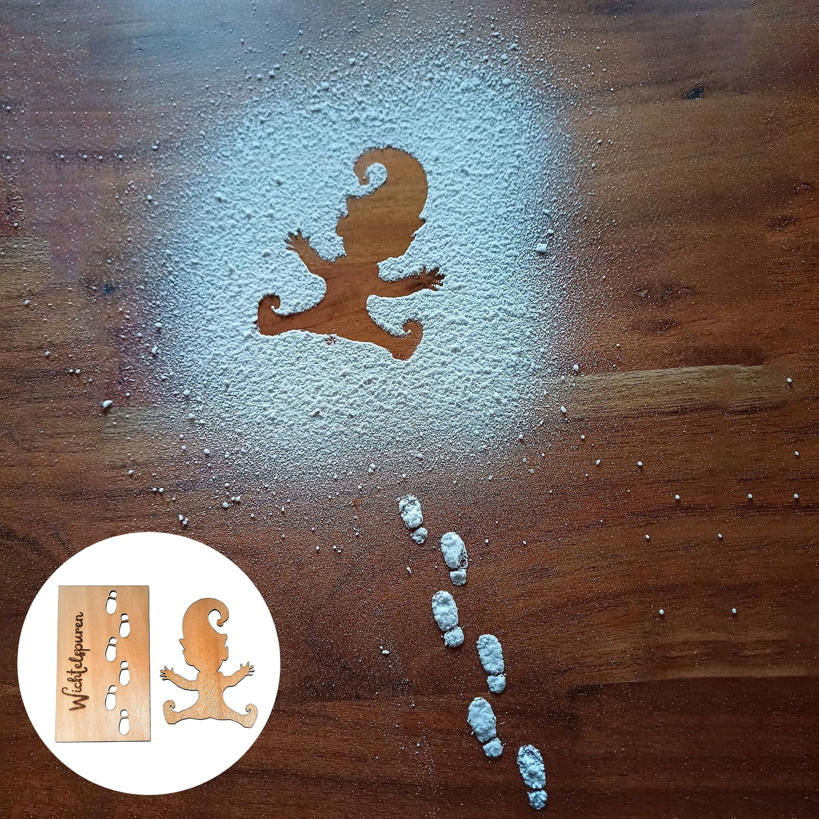 Naierhg Christmas Dwarf Footprint Stencil Template Smooth Edge Burr ...