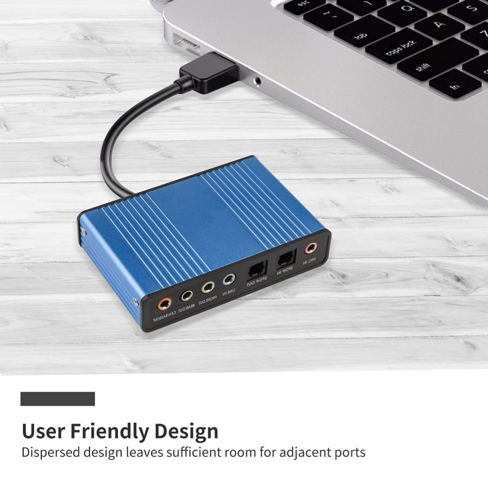 Naierhg External 6 Channel 5.1 Audio USB Optical Sound Card Adapter ...