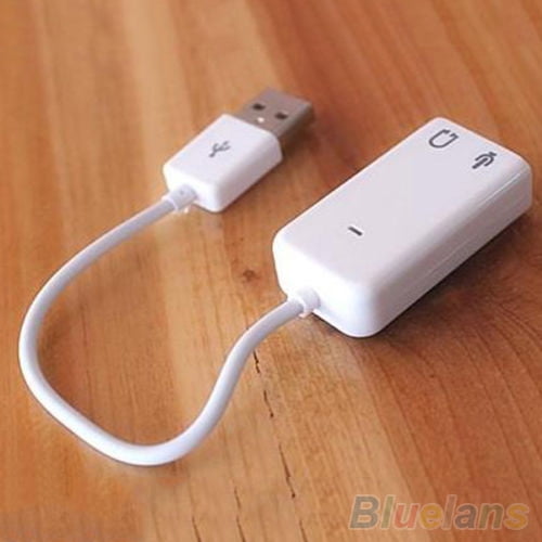 Naierhg External USB 2.0 3D Virtual 7.1 Channel Audio Sound Card Adapter for PC Desktop White ...