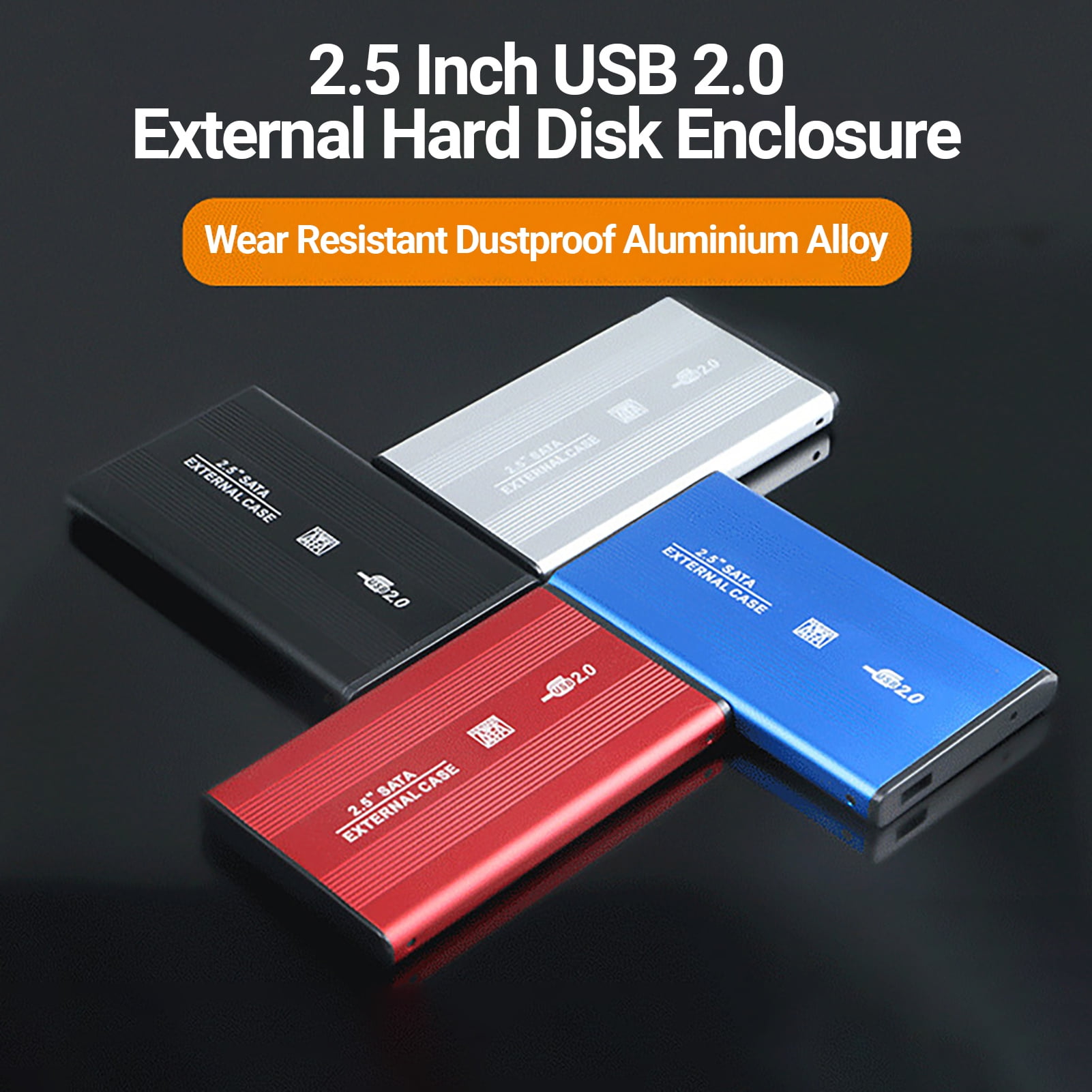 Naierhg Hard Disk Case Wear Resistant Dustproof Aluminium Alloy 2.5 ...