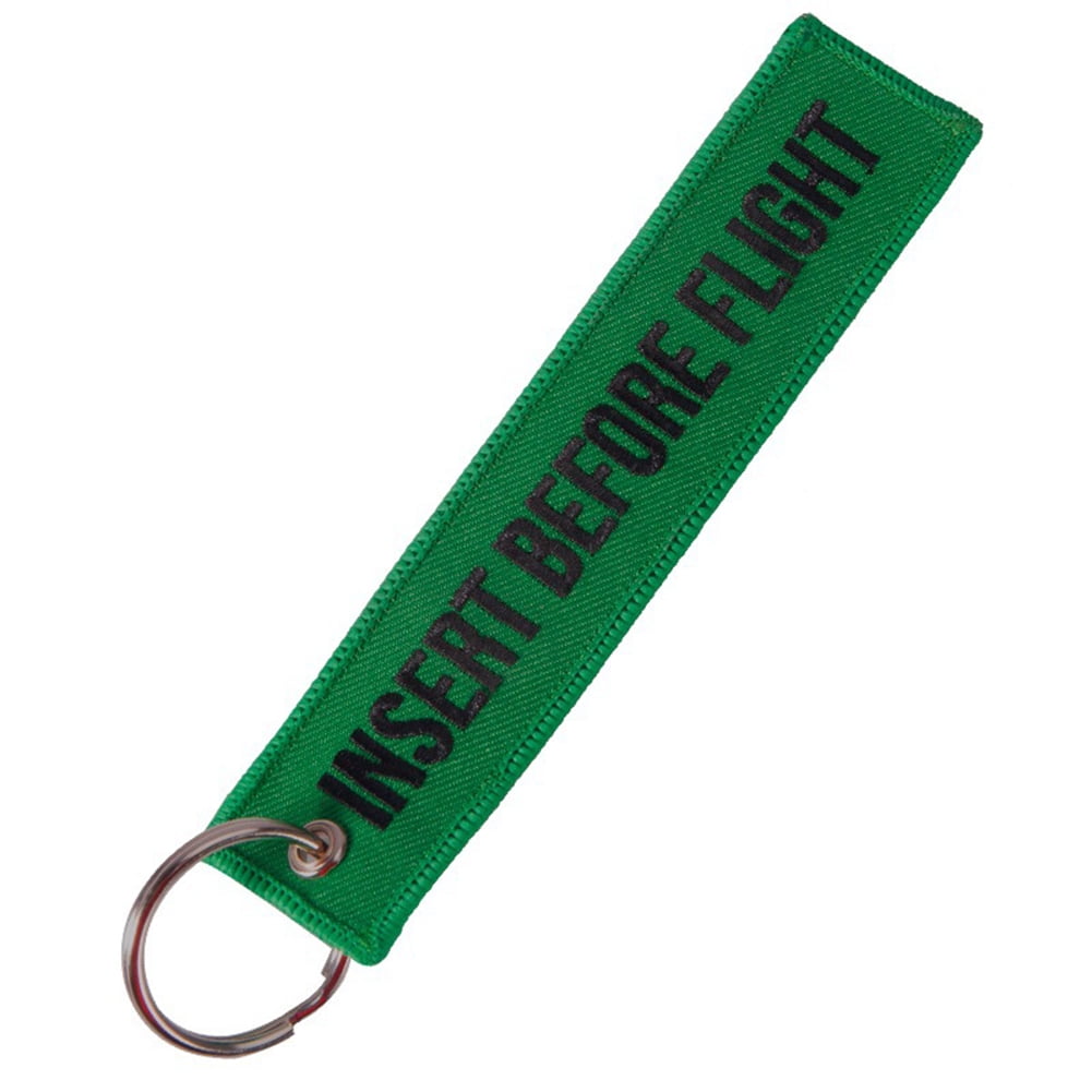 Naierhg Insert Before Flight Print Embroidery Tag Keychain Key Ring Chain Pendant Gift - Walmart.com