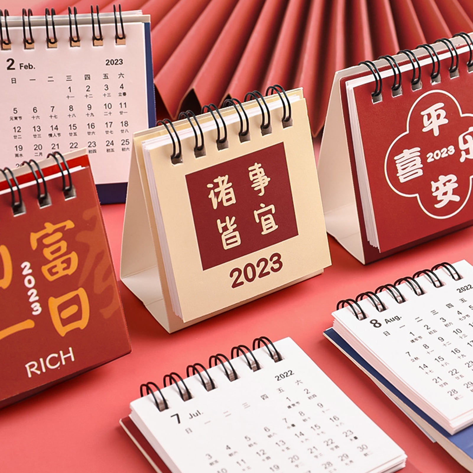 Naierhg Mini Calendar Inspirational Text Easy Page Flipping Delicate ...
