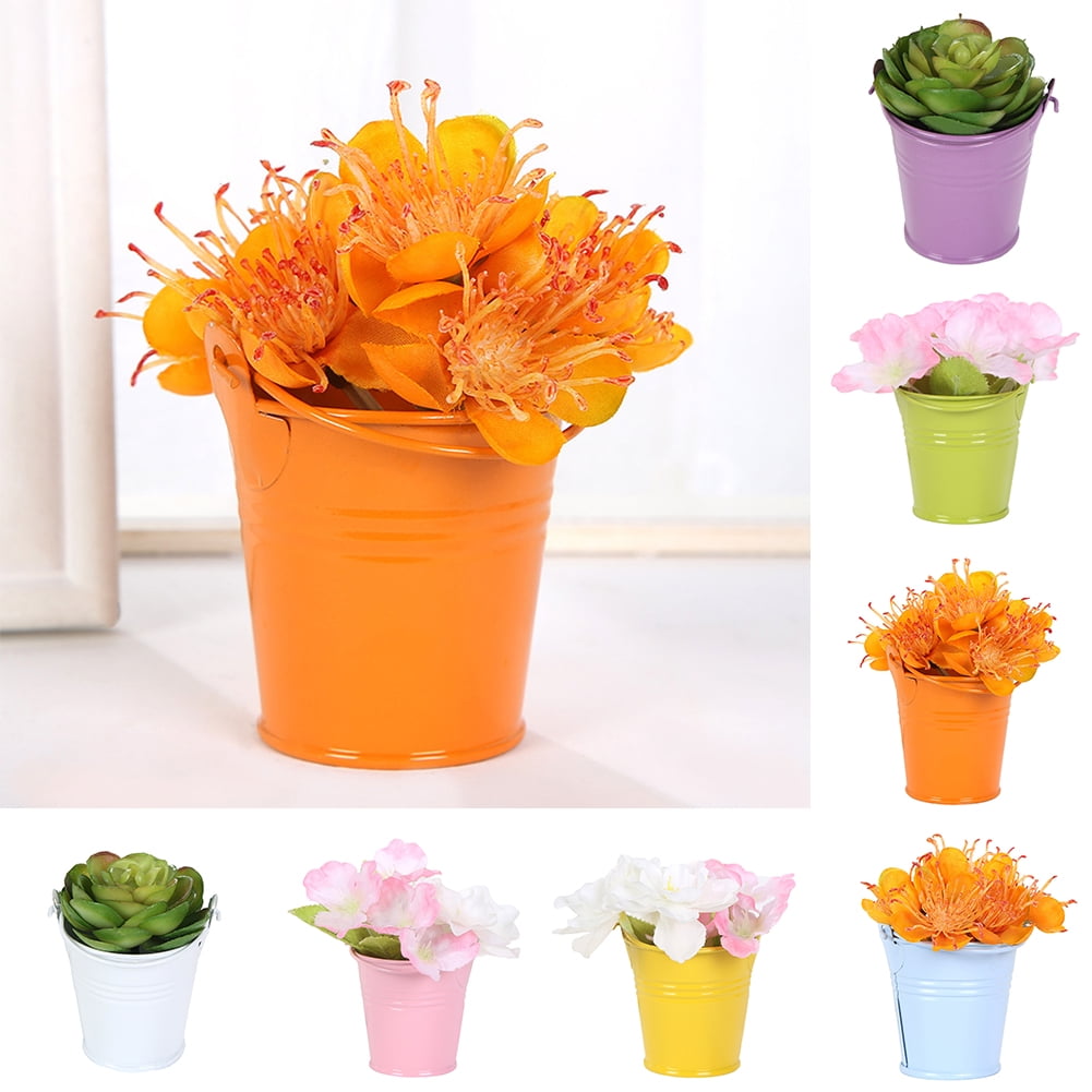 Naierhg Mini Solid Color Pail Bucket Wedding Party Candy Favours Home ...
