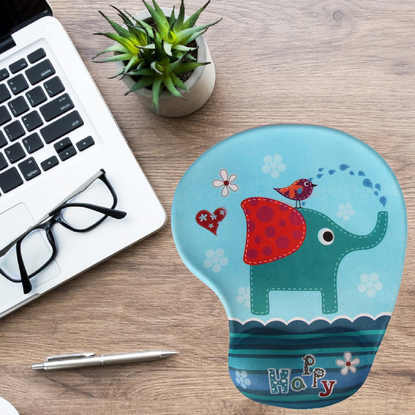 Naierhg Mouse Pad Cute Cartoon Silicone 3D Wrist Rest Mice Mat blue cat ...
