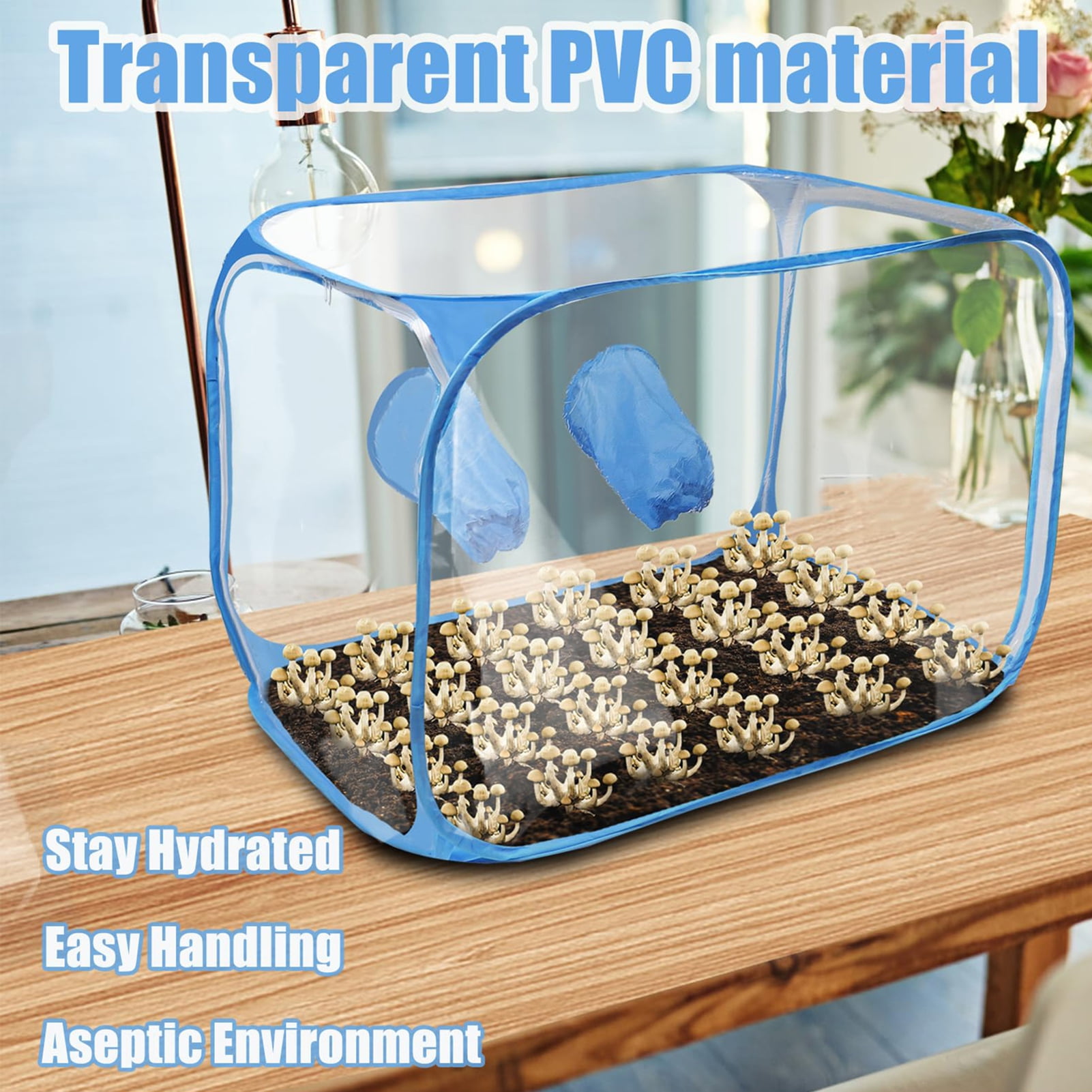 Naierhg Mushroom Cultivation Tent with Two Gloves Transparent ...