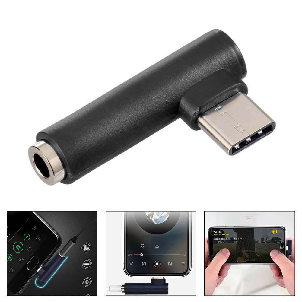 Naierhg Portable L-shaped Type-C to 3.5mm Jack Audio Adapter for Mobile ...