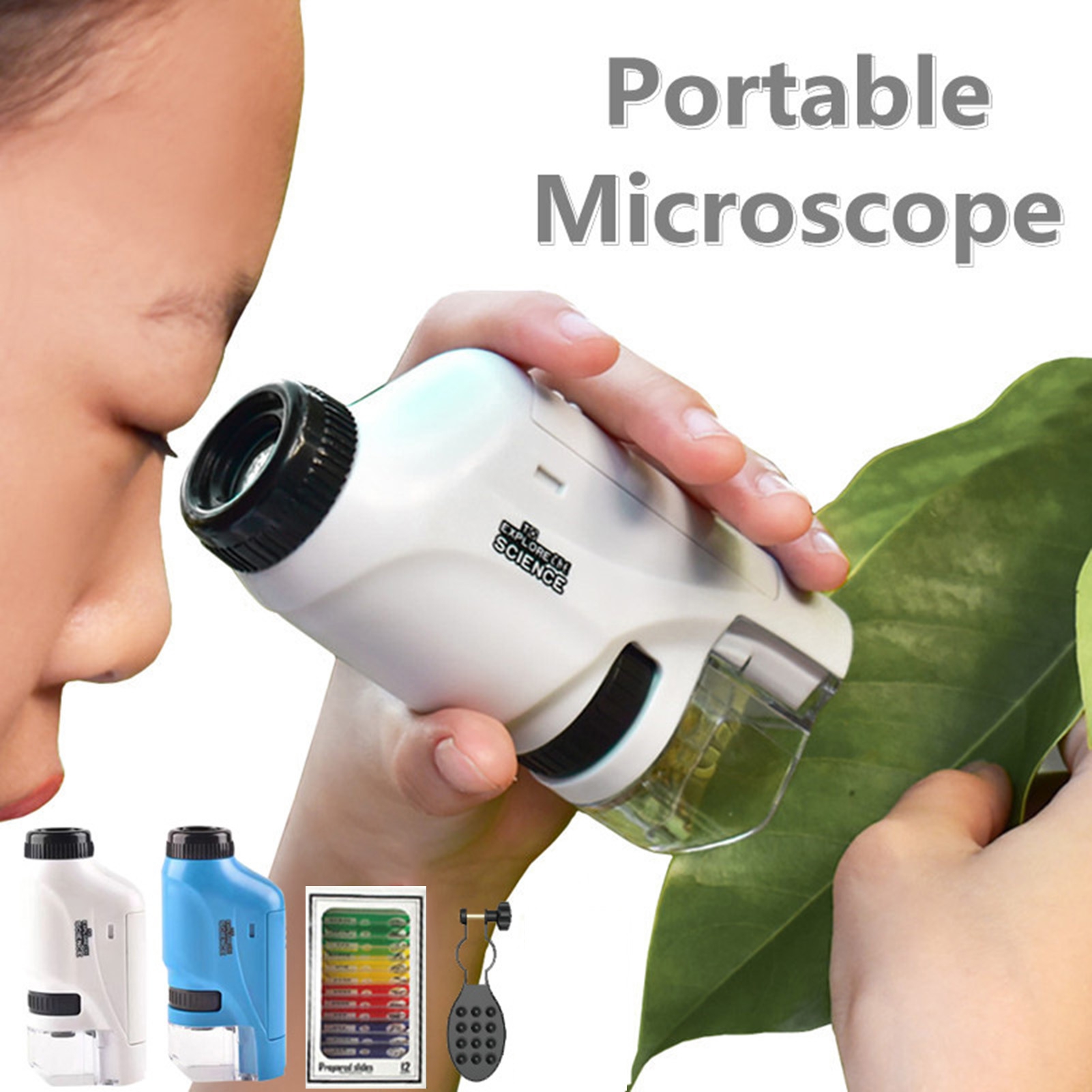 Naierhg Portable Microscope 60-120X Magnification Clear Lens Toddlers ...