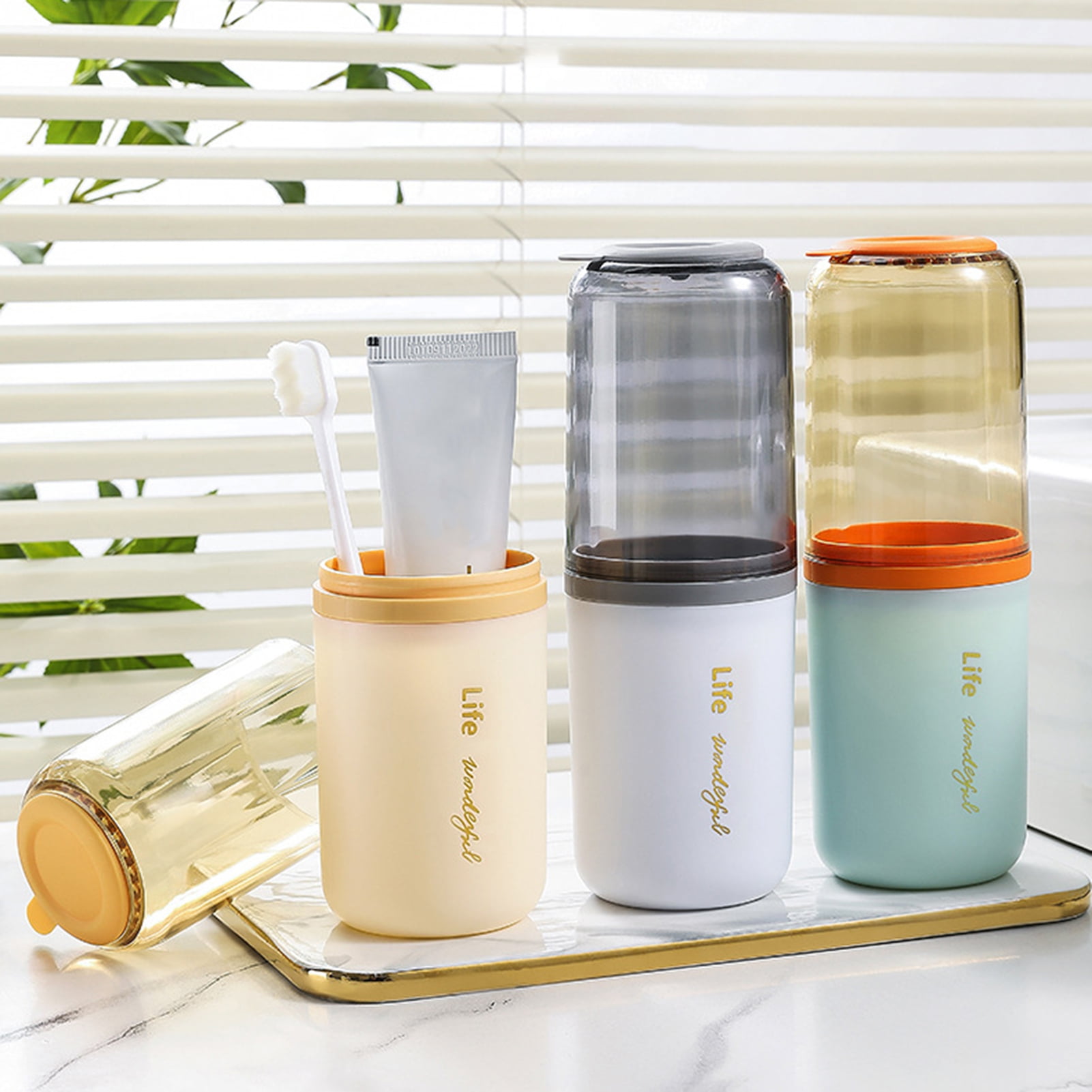 Naierhg Portable Travel Toothbrush Cup Waterproof Toothpaste Holder ...