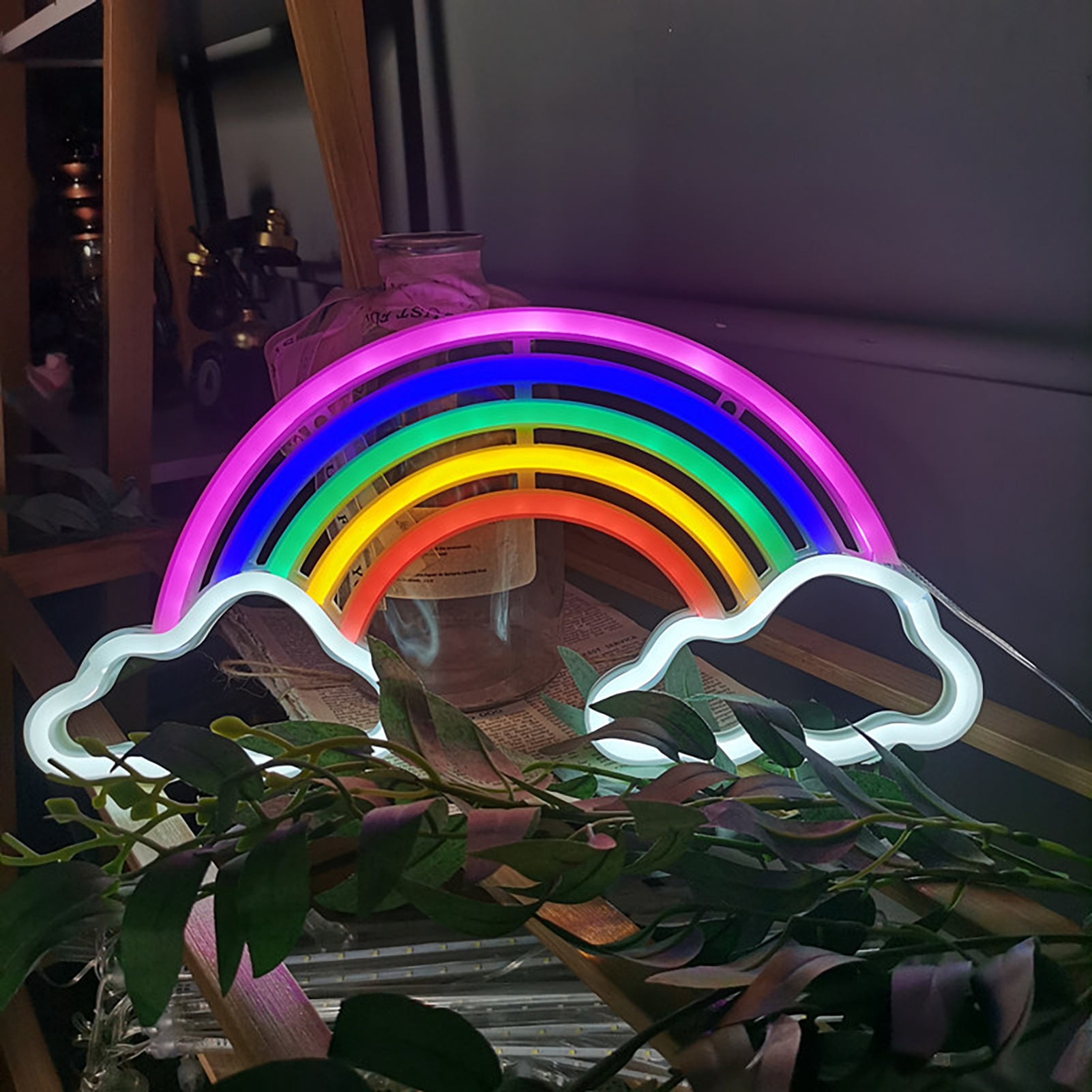 Naierhg Rainbow Neon Sign LED Light USB/Battery Operated Non-Glaring ...