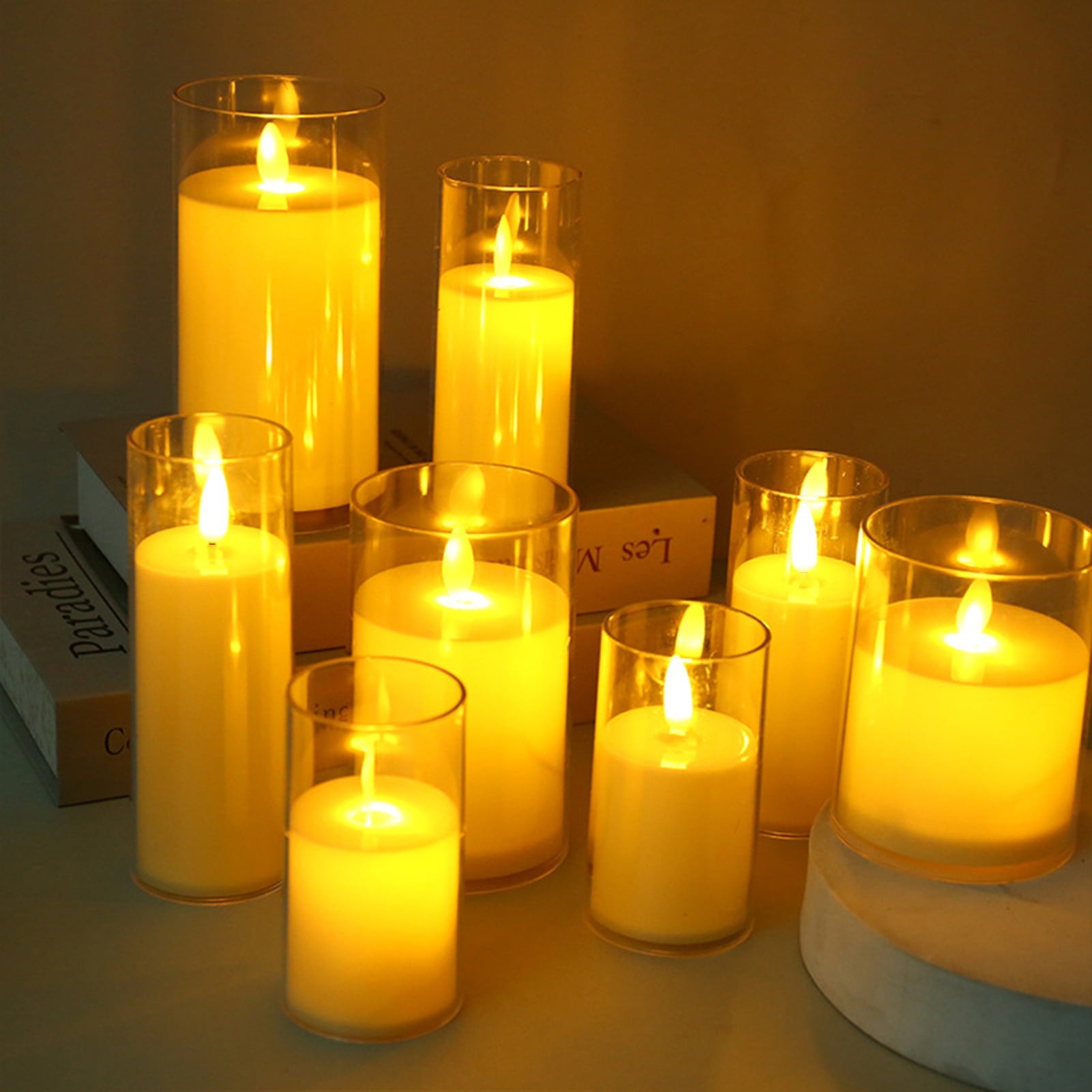 Naierhg Simulation Candle Light Glow Imitation Swing Wick Built-in ...