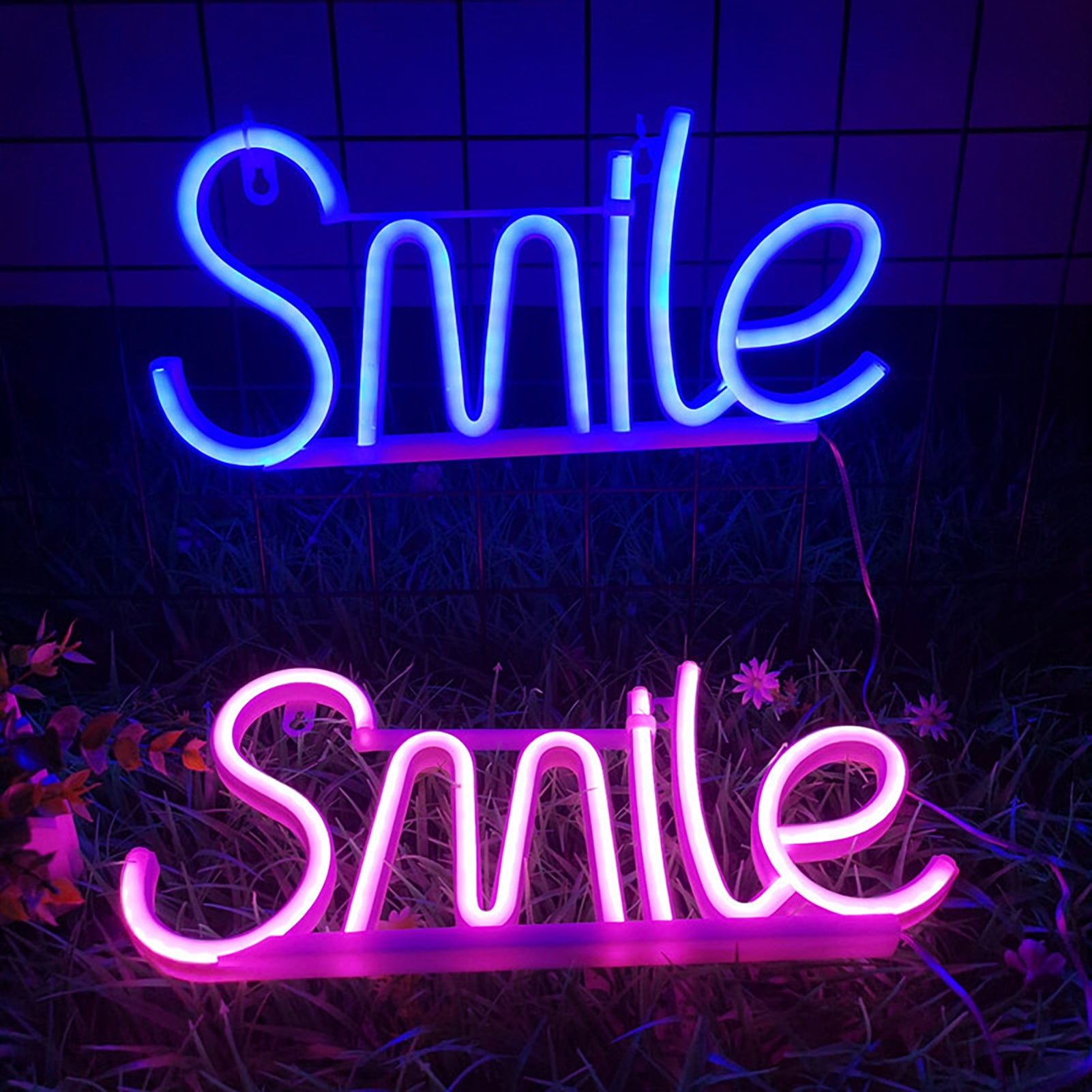 Naierhg Smile Neon Sign LED Lamp Creative Shape USB/Battery Operated ...
