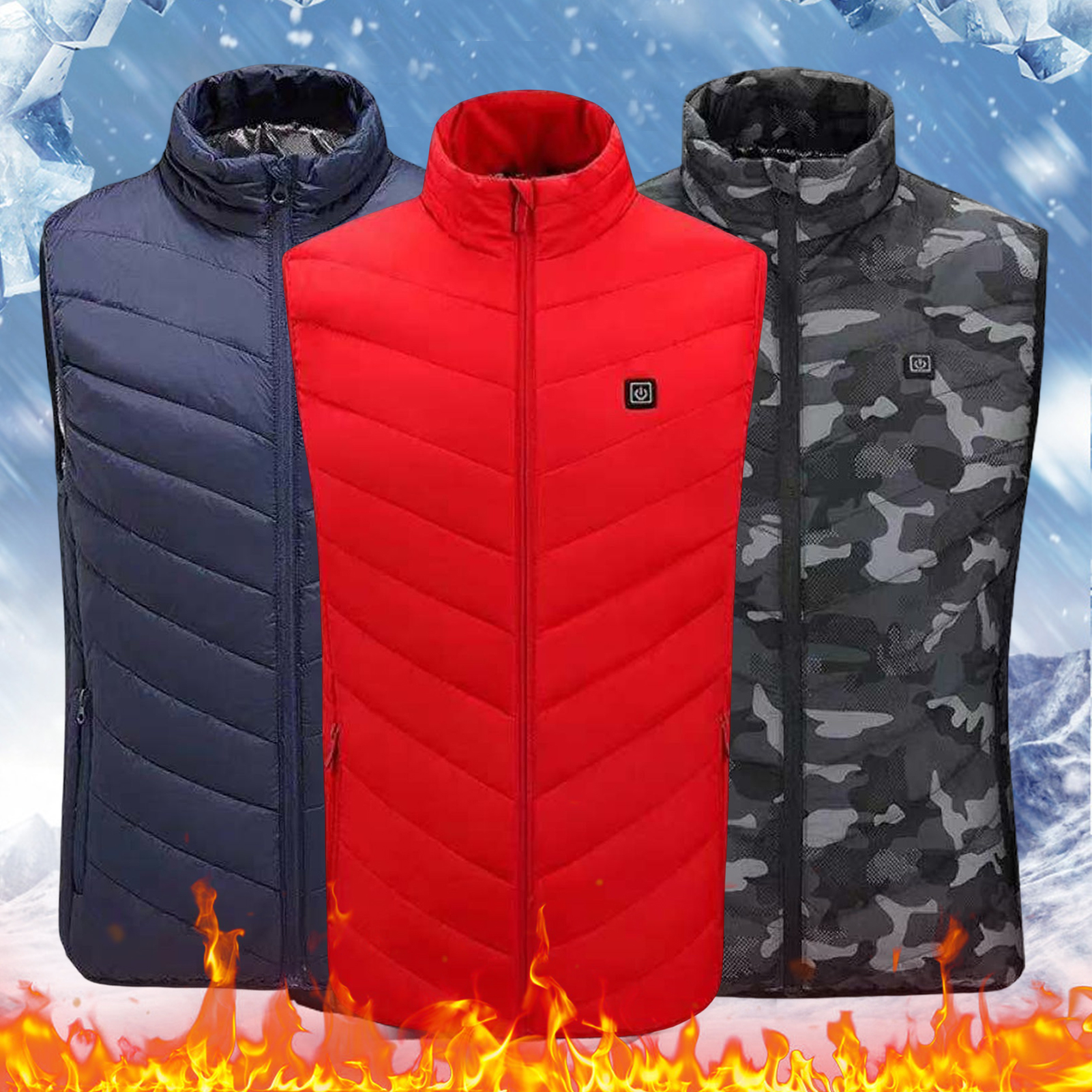 Naierhg Unisex Heating Waistcoat Universal USB Interface Intelligent ...