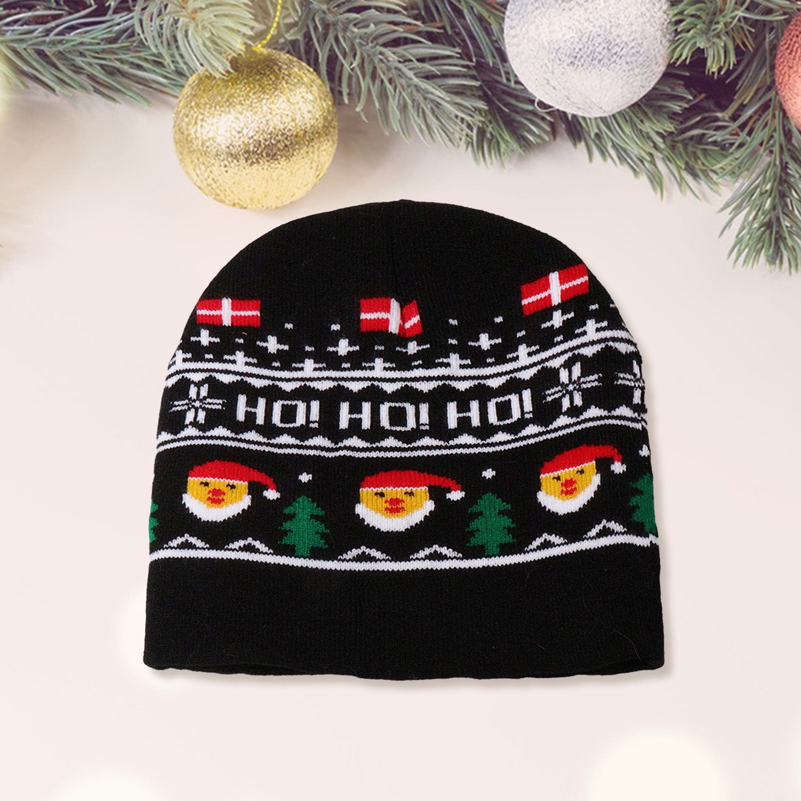 Naierhg Winter Adult Kids Festive Christmas Knitted Hat Santa Claus Elk ...