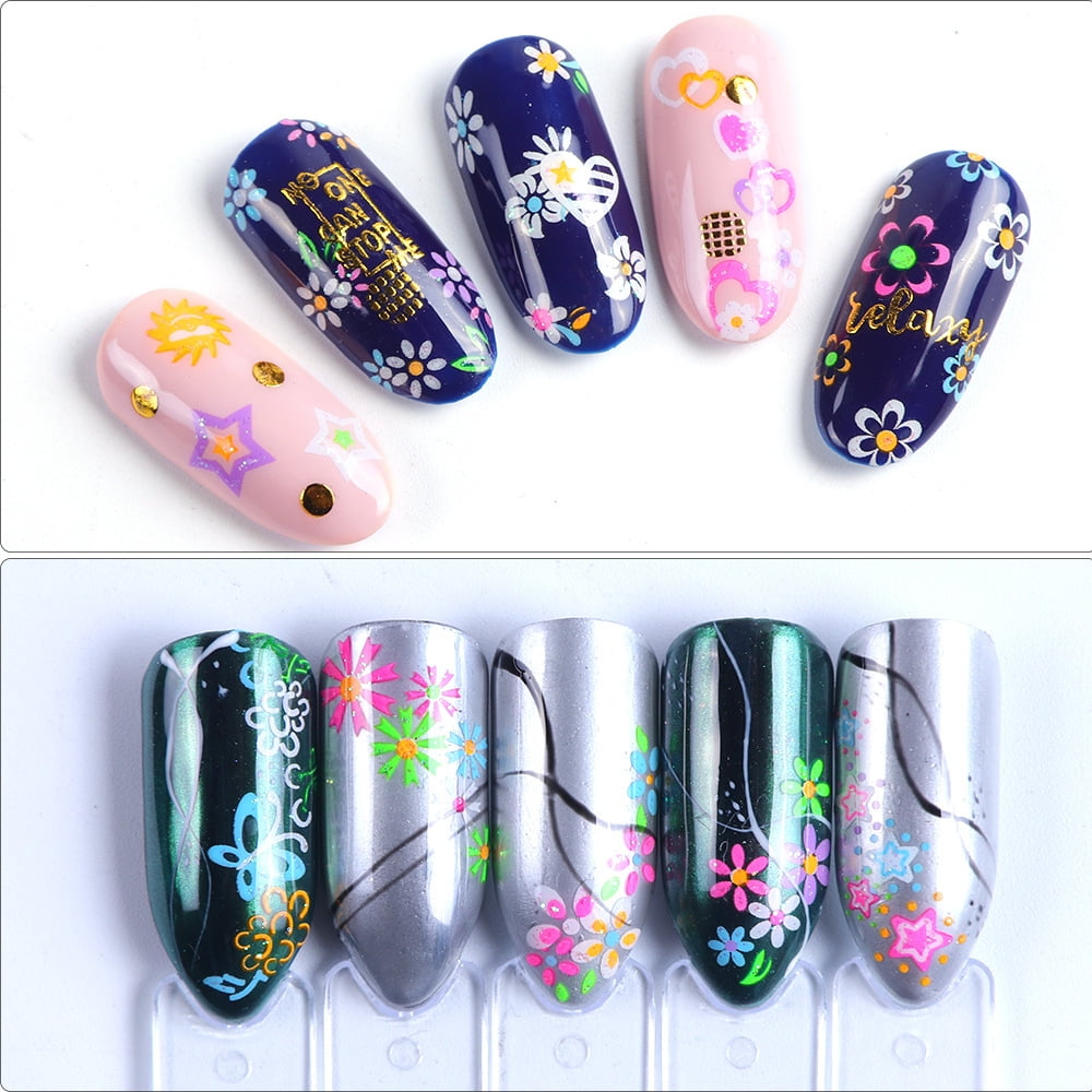 Nail 3D long-lasting bright fluorescent stickers 24 butterfly petals ...