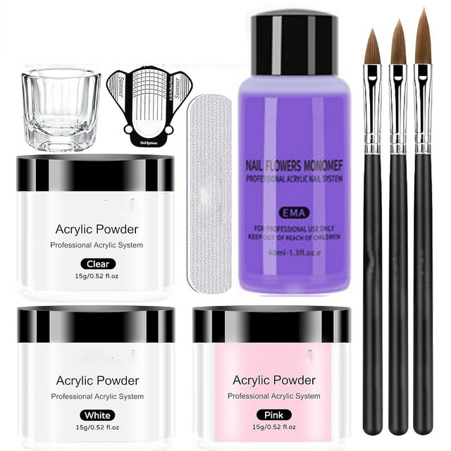 Nail Acrylic Powder And Liquid Monomer Professional Kit Manicure Matte