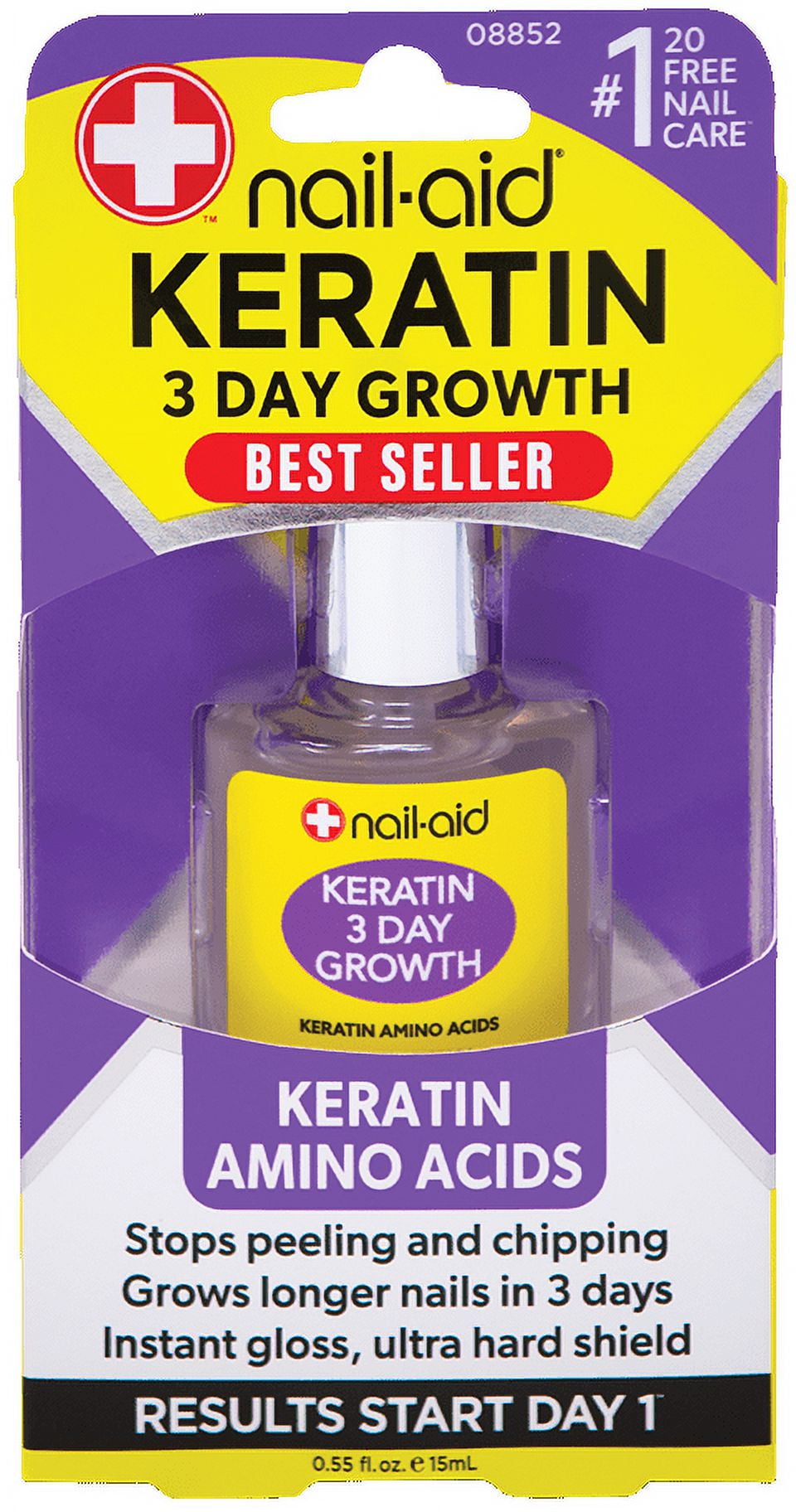 NAIL-AID Nail Growth Serum with Keratin Amino Acids 0.55 Fl Oz Fast ...