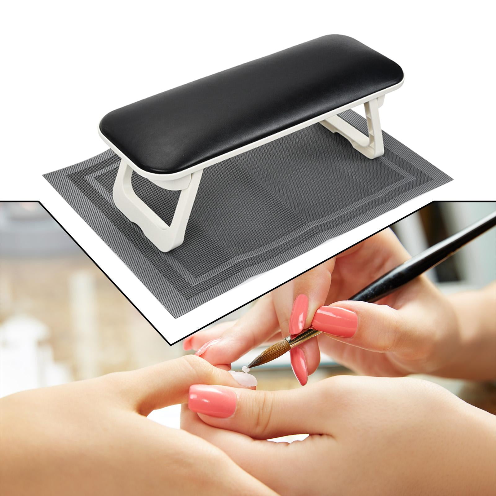 Nail Arm Rest Hand Rest for Nail Techs Use with Mat Foldable Manicure ...