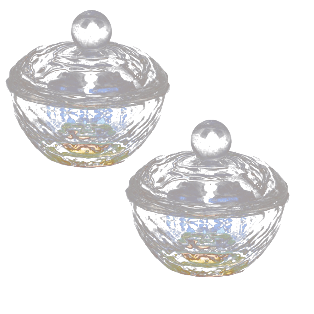Nail Art Acrylic Liquid Powder Dish With Lid Clear Glass Crystal Cup ...