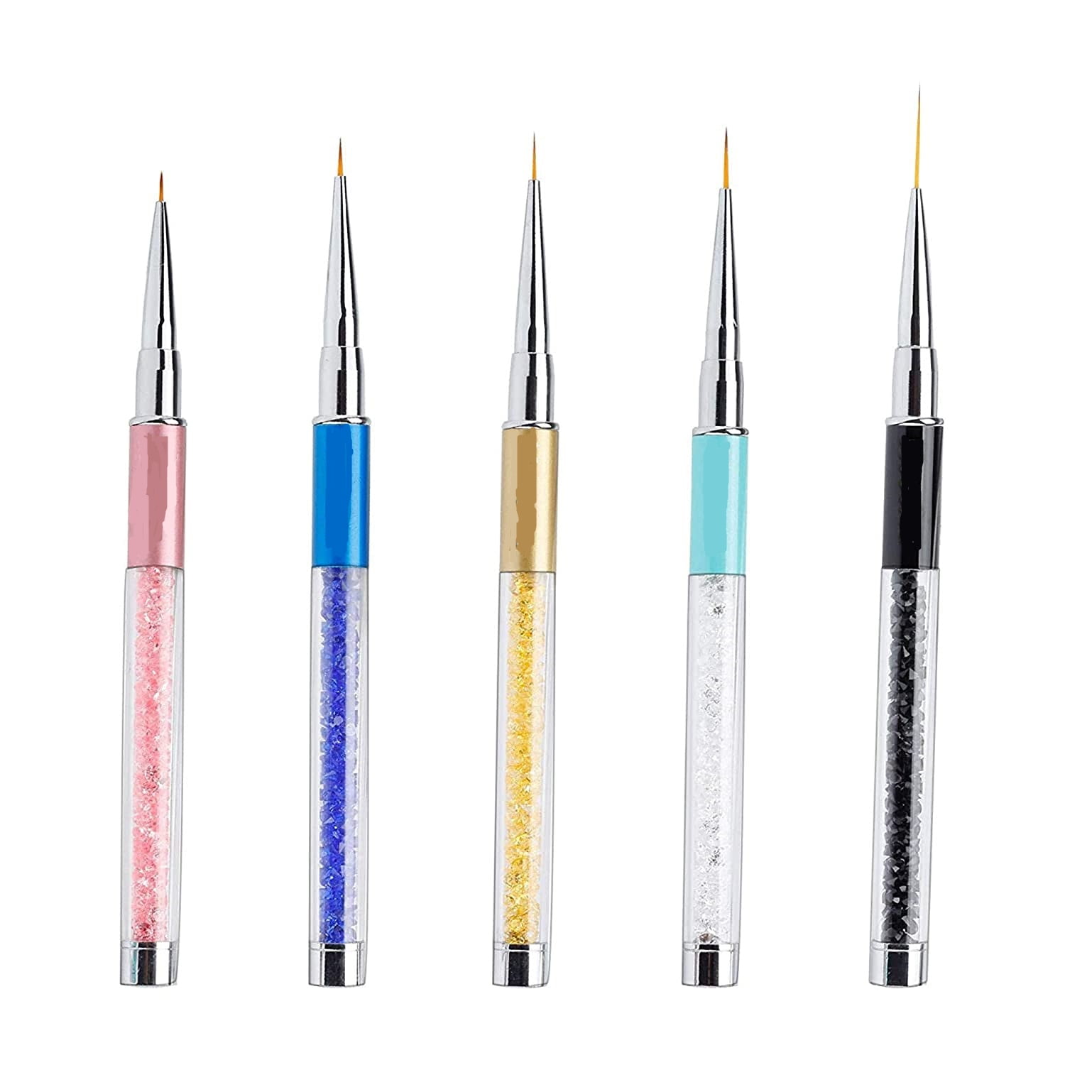 Nail Art Brushes Set, Ultra-fine Brush Head Crystal Acrylic UV Gel Professional Nail Art With ...