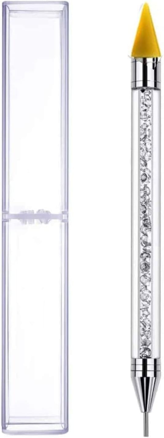 Nail Art Dual Ended Crystal Rhinestone Gem Picker Wax Gem Pickup Pen ...