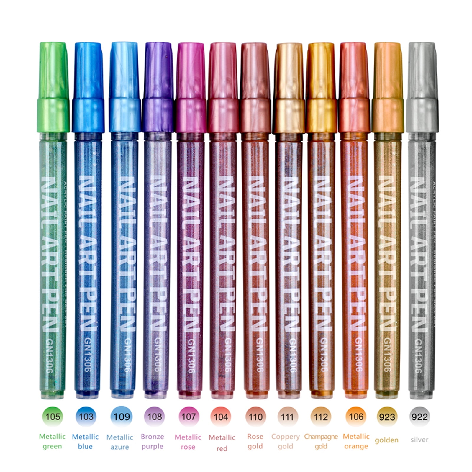KsopiaVobs Nail Art Pens Set, 12 Colors, Gel Paint for Nails - Walmart.com