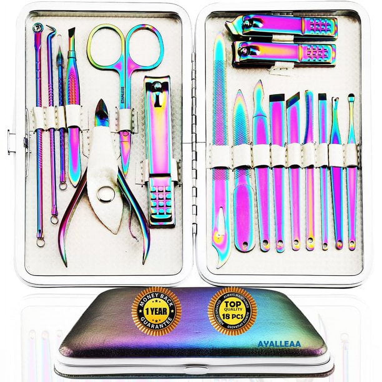 Nail Art Set Nail Scissors Set Decoration Feet 18 Piece Stainless Steel ...