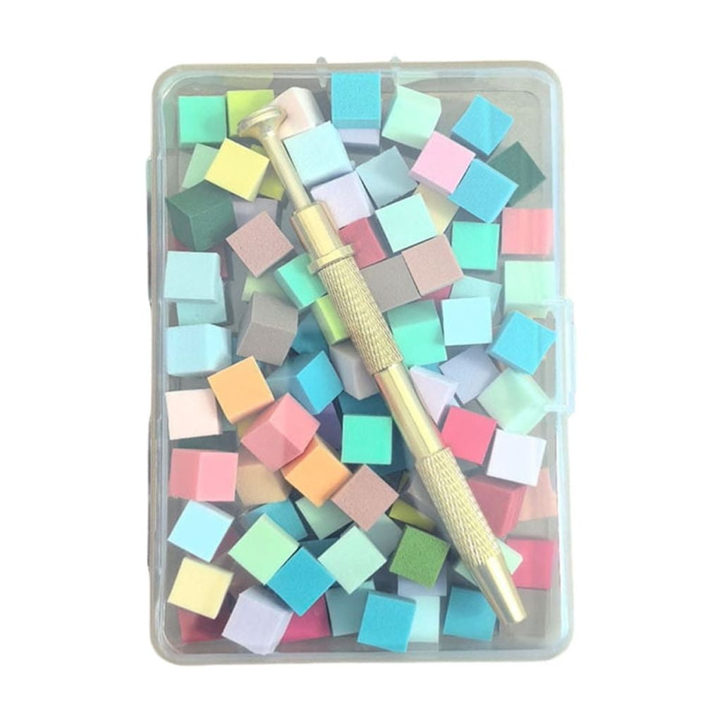 Nail Art Sponges with Grabbing Pen 100Pieces Soft for Nail Salon and ...