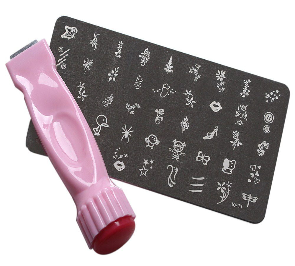 Nail Art Stamp Stencil Tool Kit Stamper Design Stamping Image Template ...